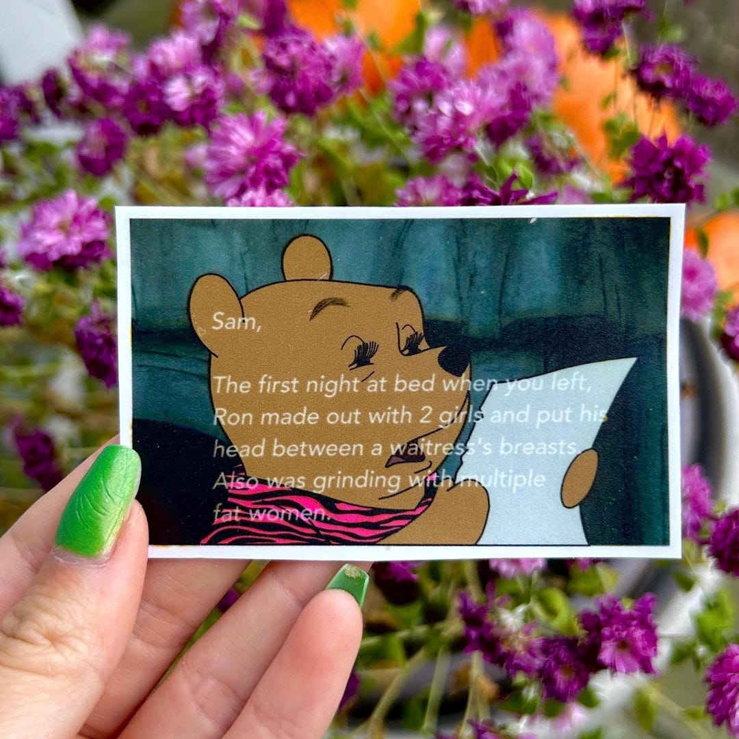 Pooh X Jersey Shore the Note Sammi Sweatheart Sticker - Etsy