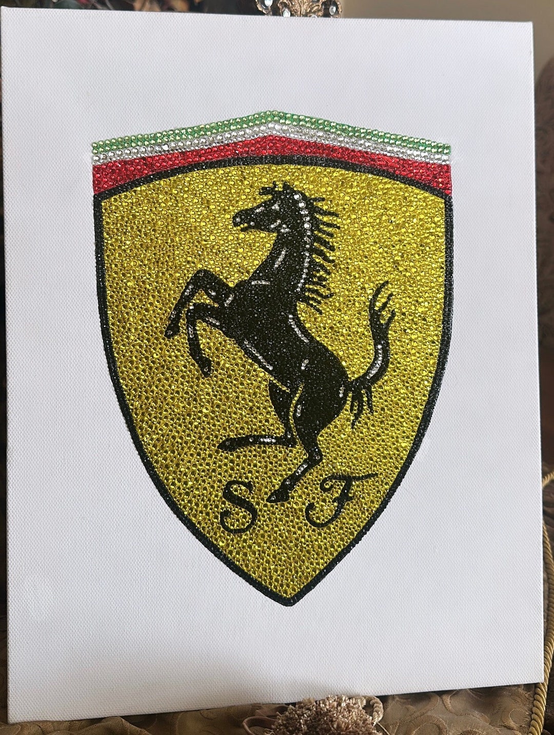 Ferrari Logo Finished Canvas - Etsy
