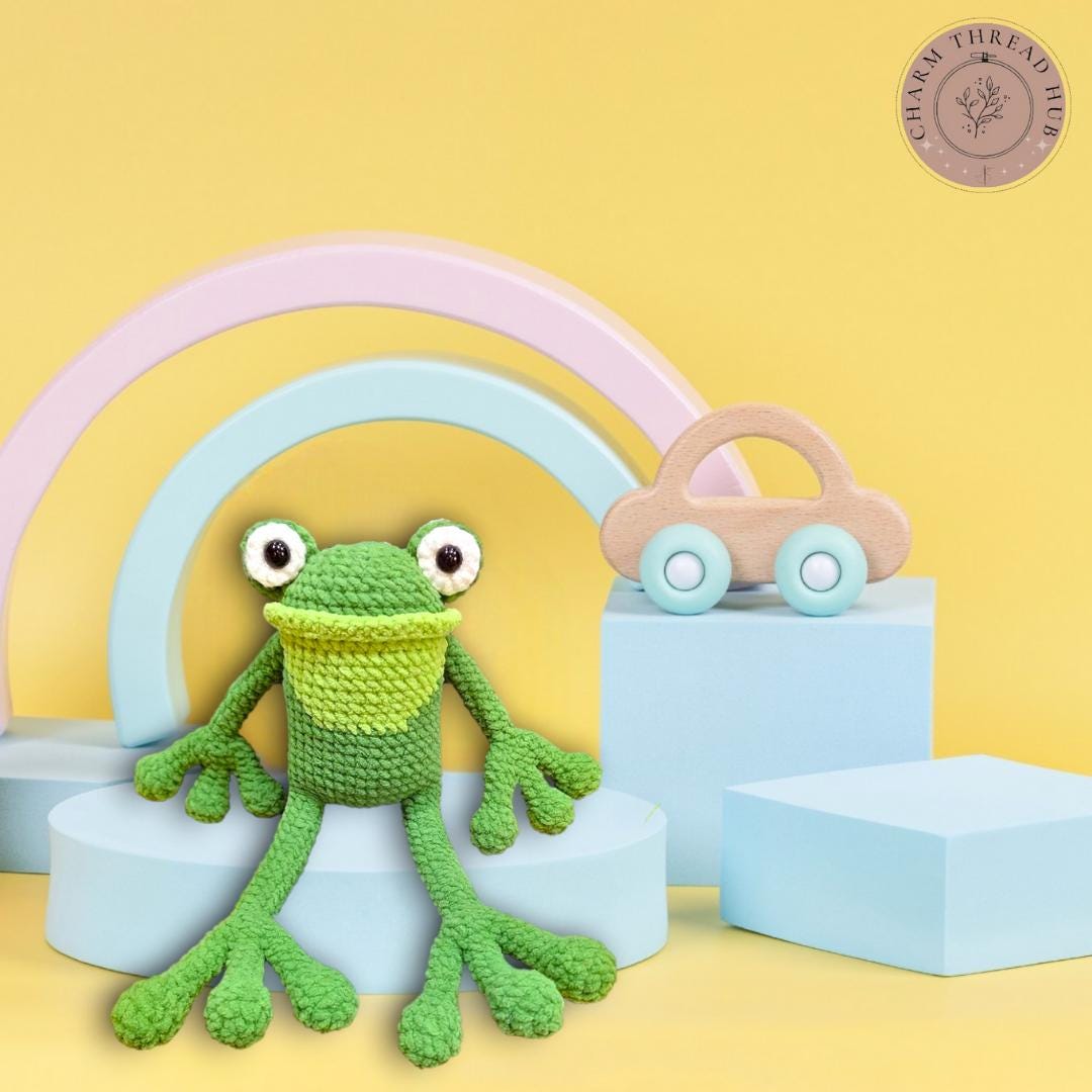 Vintage Frog Crochet Kit Embroidery Vintage Girl DIY Knitting Vintage ...