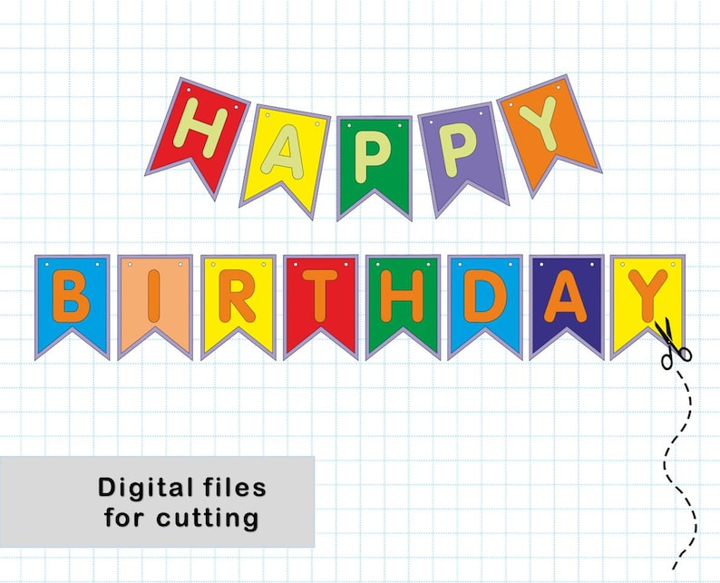 Alphabet Banner SVG Cut Files, DIY Bunting Template (digital Download ...