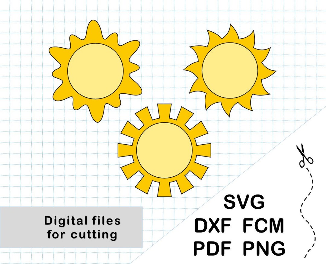 Sun SVG Cut Files, Summer Svg Files for Cricut and Silhouette, Summer ...