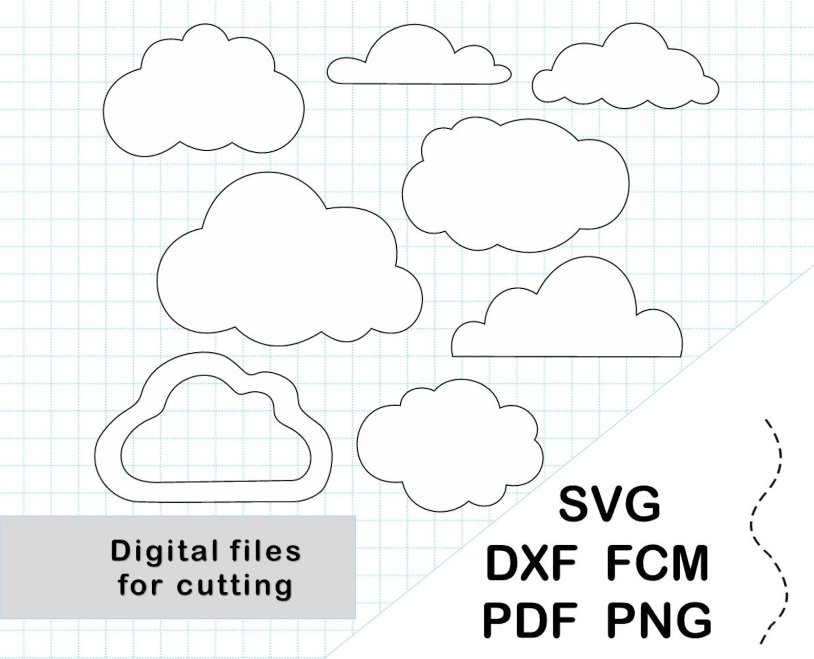 Clouds SVG Files for Cricut, Cloud Clipart, Summer Svg Bundle for DIY ...