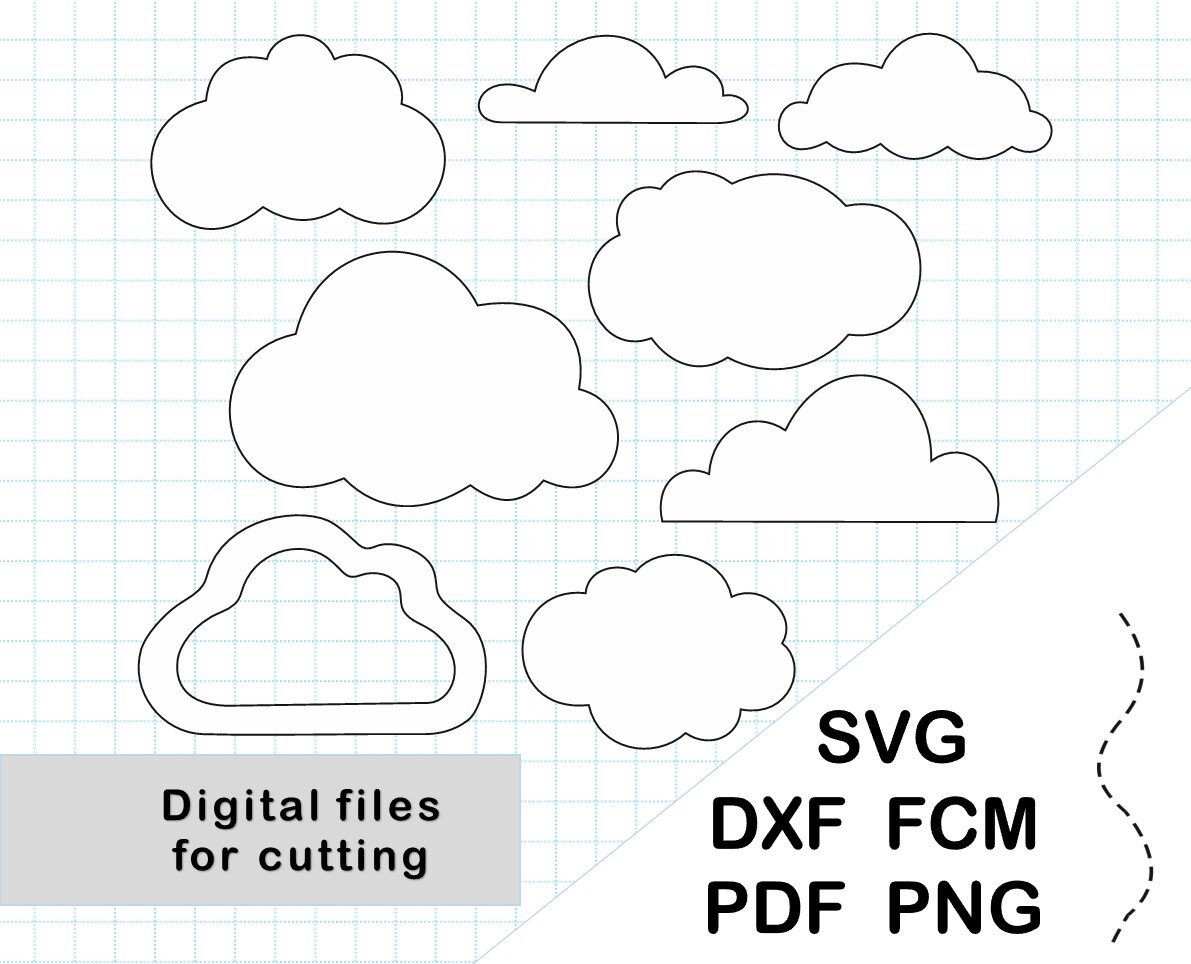 Clouds SVG Files for Cricut, Cloud Clipart, Summer Svg Bundle for DIY ...