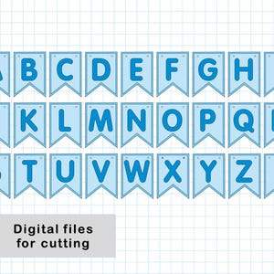 Alphabet Banner SVG Cut Files, DIY Bunting Template (digital Download ...