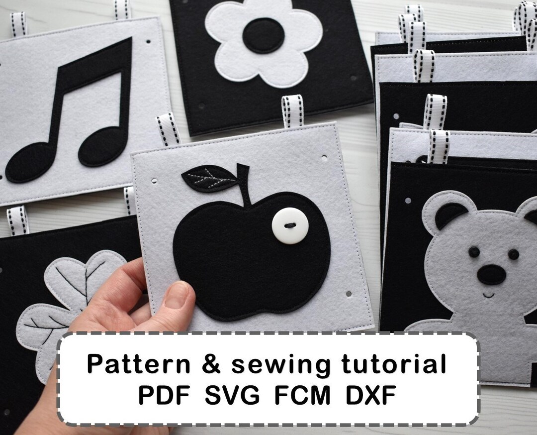 Easy Sewing Pattern for Black and White Newborn Flashcards, Set of 20 ...