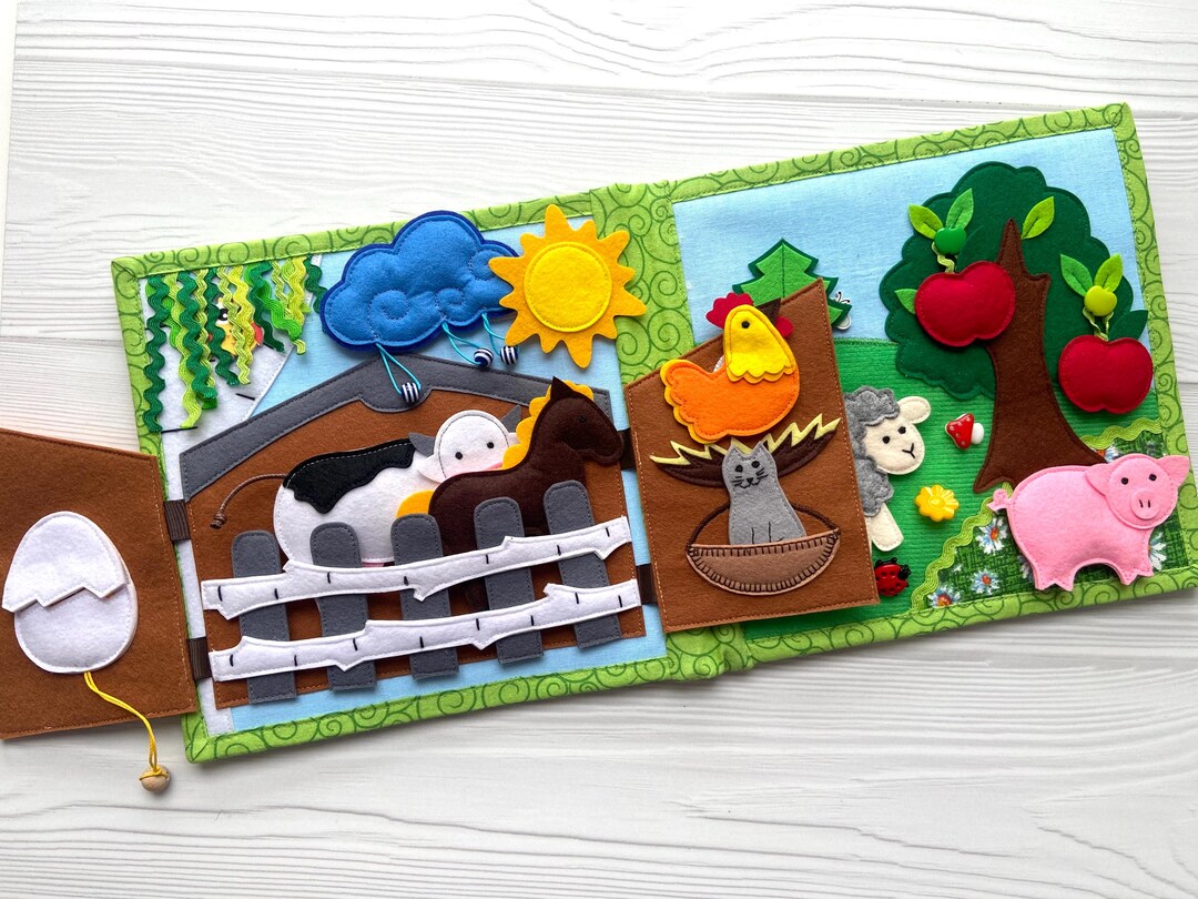 Felt Farm Busy Book: Montessori Toddler Quiet Book With Animals - Etsy