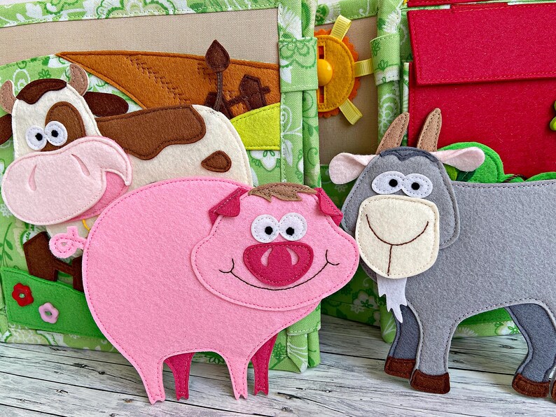FARM Quiet Book With Felt Animals, Felt Activity Book With Farm Animals ...