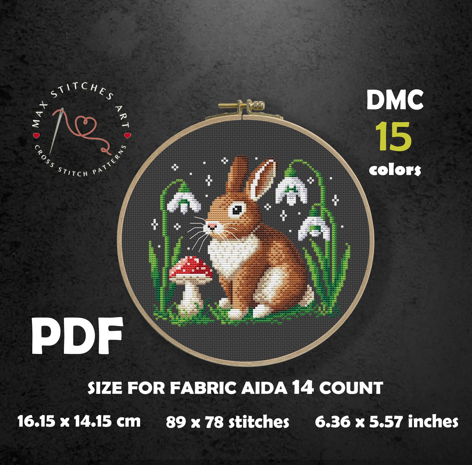 Rabbit and Spring Flowers Cross Stitch Pattern (PDF Pattern) - Etsy