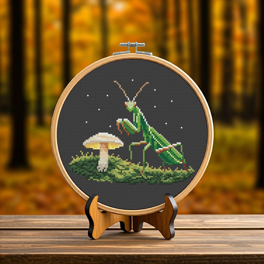Mantis Cross Stitch Pattern, Beetle Embroidery, Witchy Cottagecore ...