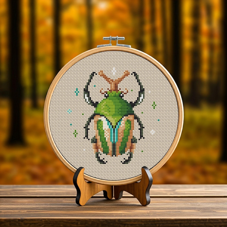 Tiny Beetle Cross Stitch Pattern PDF, Scarab Beetle Embroidery, Witchy ...