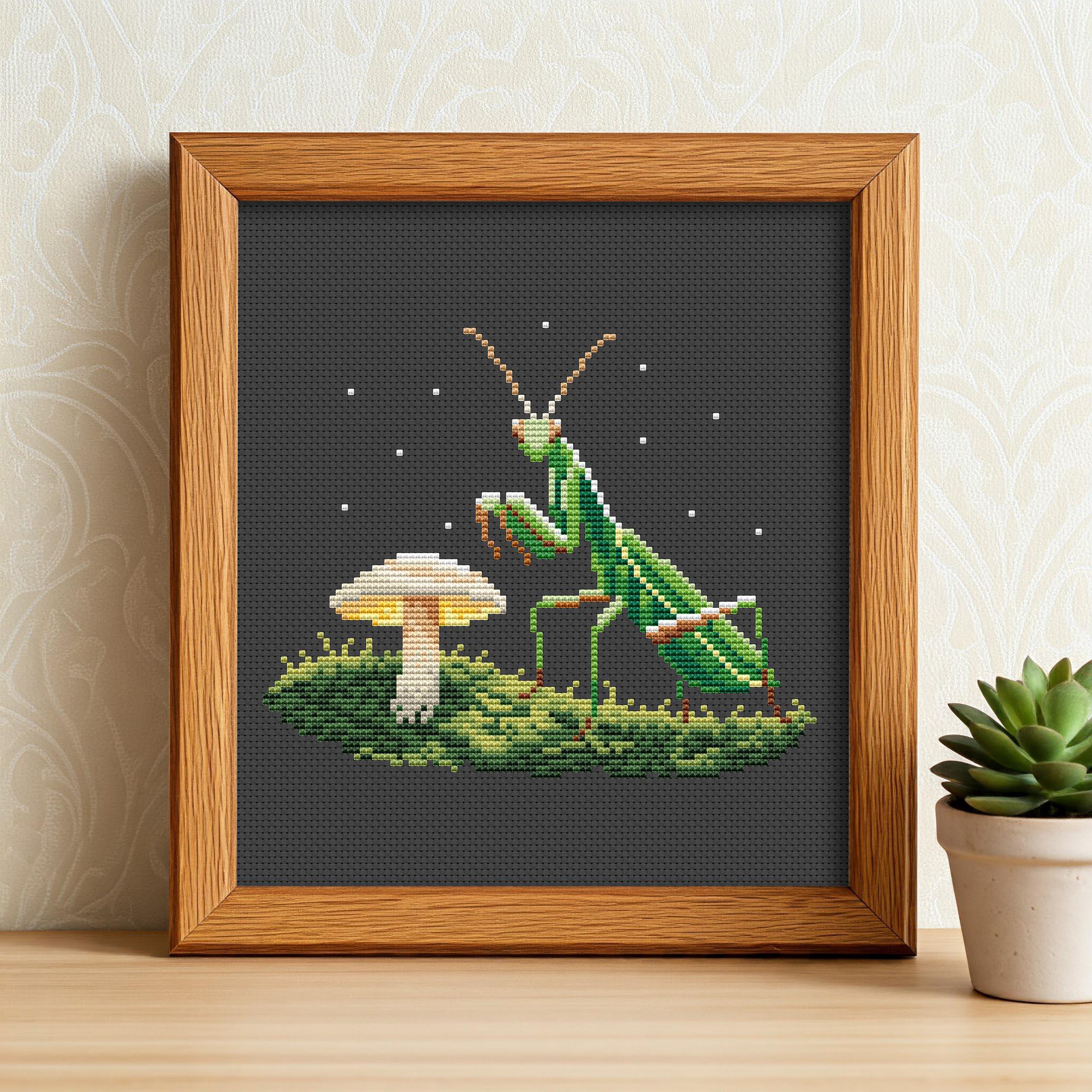 Mantis Cross Stitch Pattern, Beetle Embroidery, Witchy Cottagecore ...