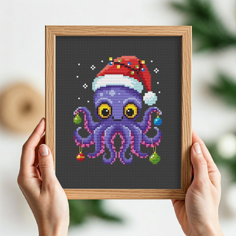 Santa Octopus Ornament - Etsy UK