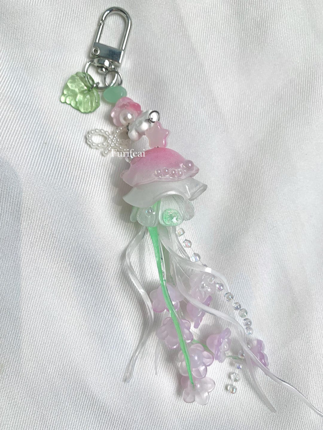 Spring Jellyfish Keychain - Etsy UK