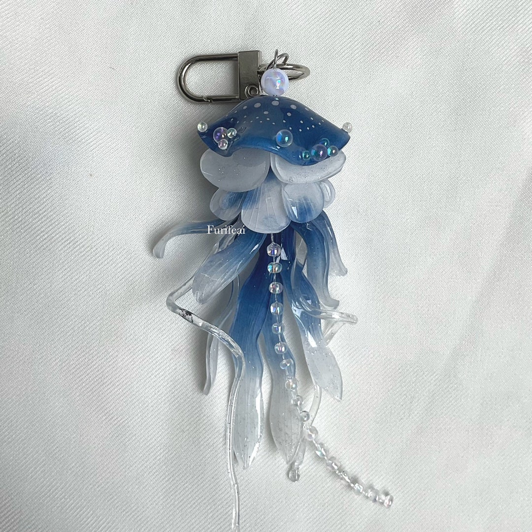 Handmade Jellyfish Keychain: Shrink Plastic Ocean Charm - Etsy