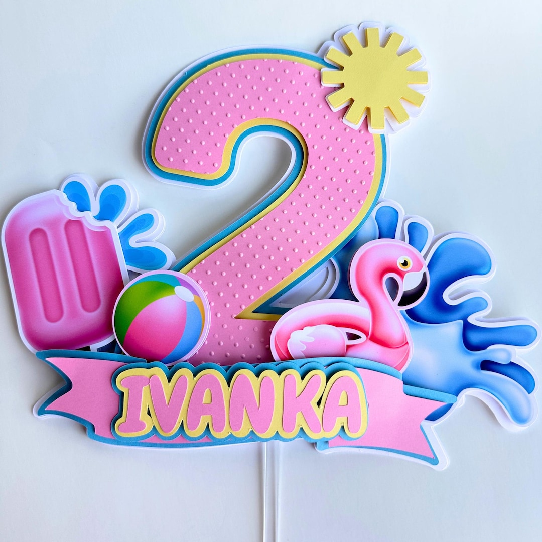 Pool Party Cake Topper, Pool Party Birthday, Beach Topper, Kids ...
