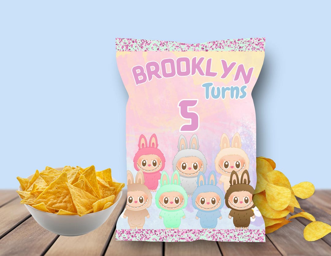Labubu Chip Bag ,labubu Digital File ,printable Labubu Party Favor,chip ...