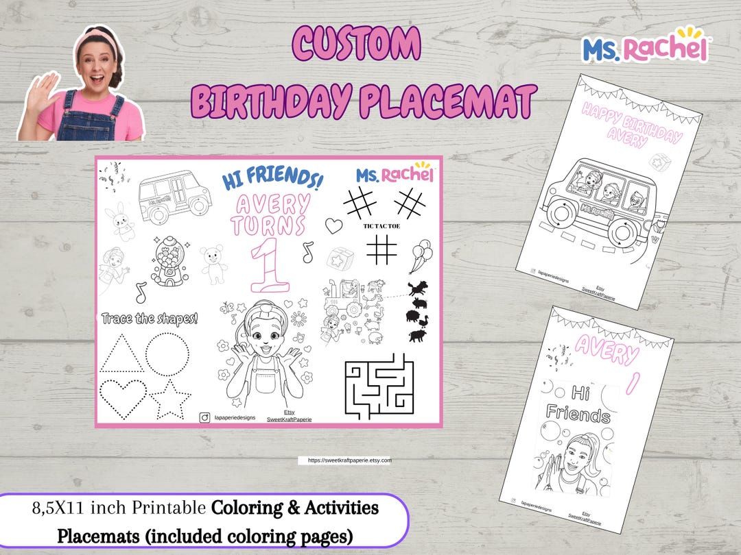 Ms Rachel Activity Sheet,ms Rachel Party Favors,ms Rachel Coloring ...