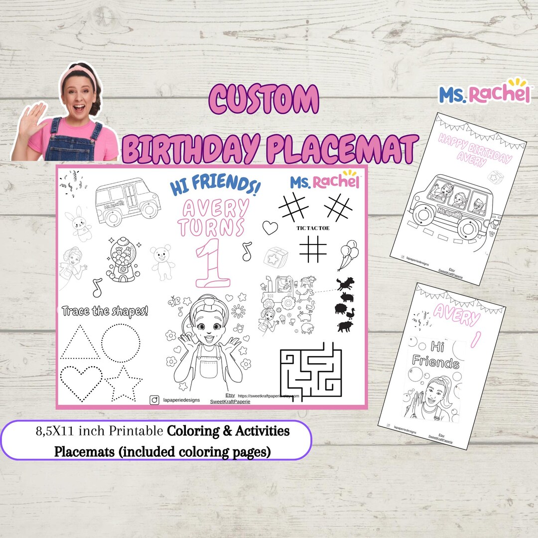 Ms Rachel Activity Sheet,ms Rachel Party Favors,ms Rachel Coloring ...