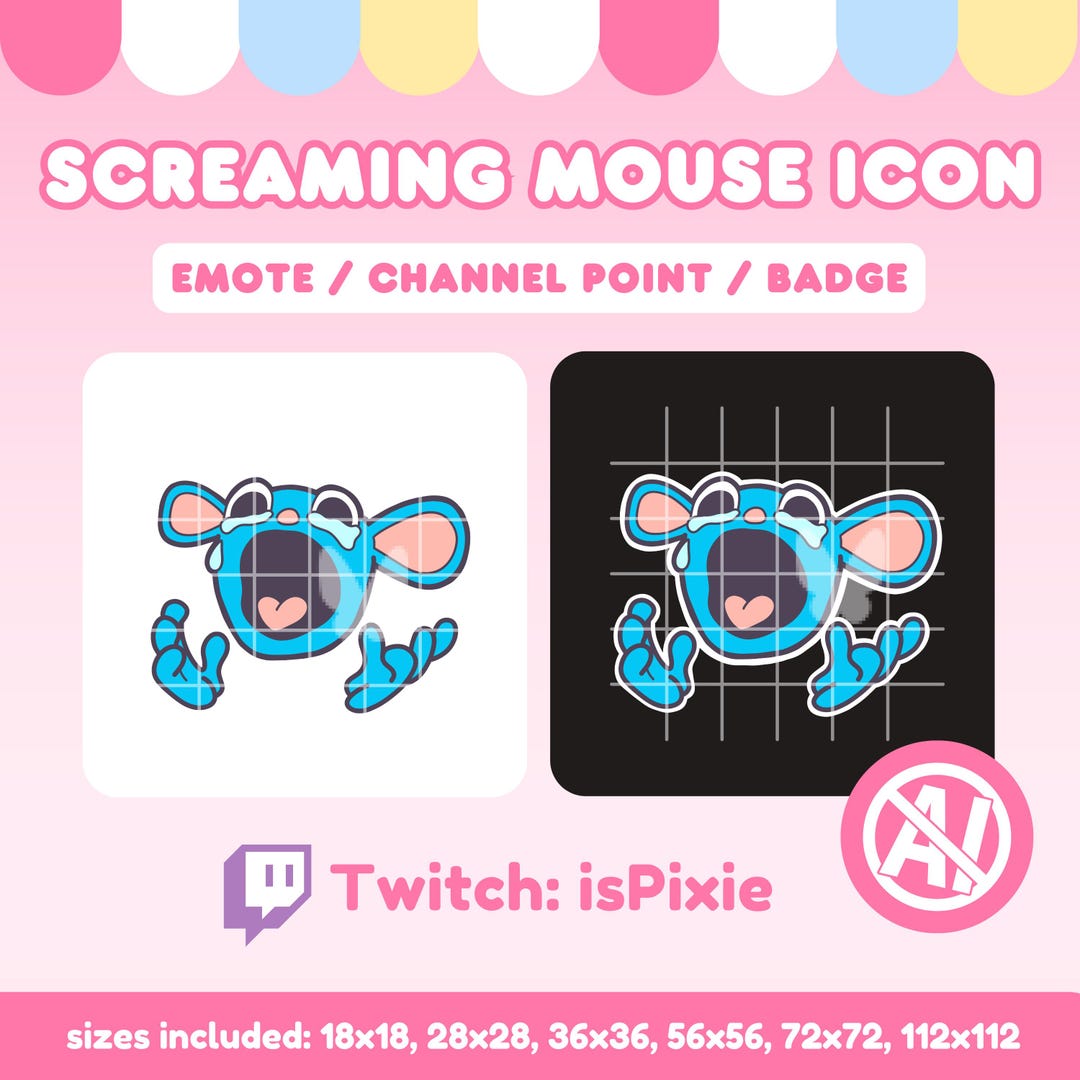 Screaming Mouse Twitch Emote | Twitch Channel Points | Streamer Emotes ...