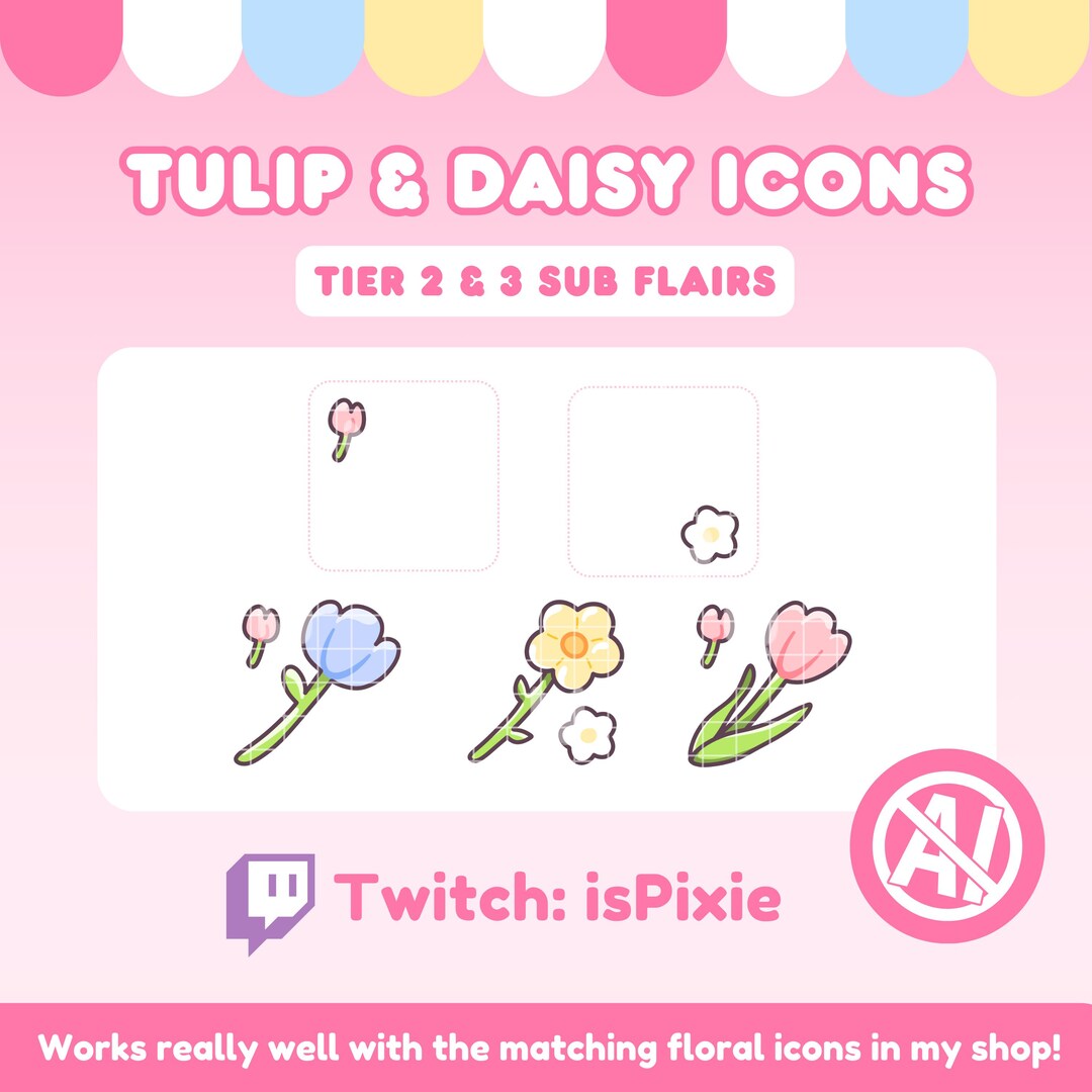 30% OFF MOVING SALE!!! || Tulip & Daisy Icons | Twitch Sub Badge Flair ...