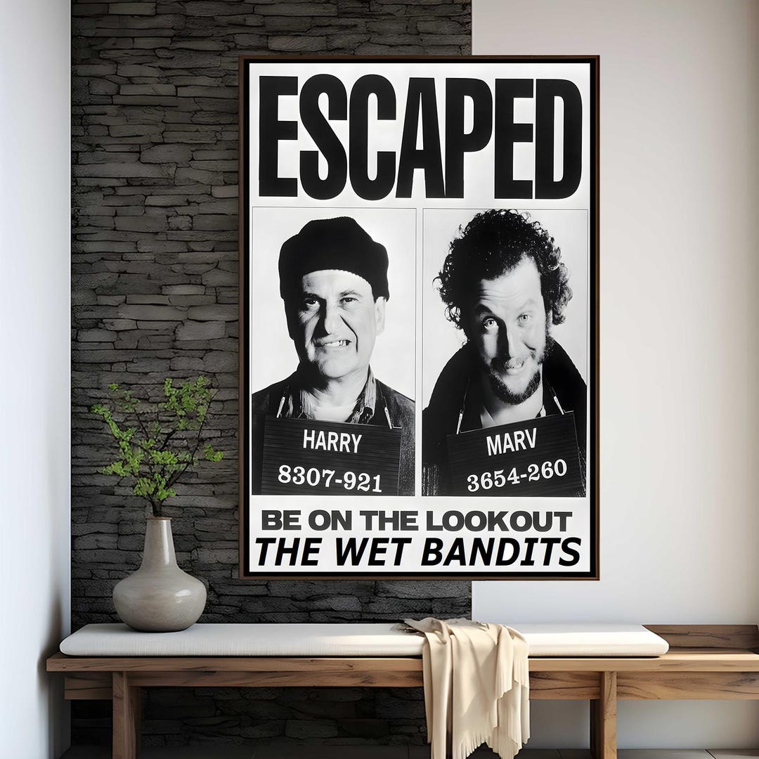 1990 Home Alone Wet Bandits Wanted Poster | High Quality Print | Movie ...