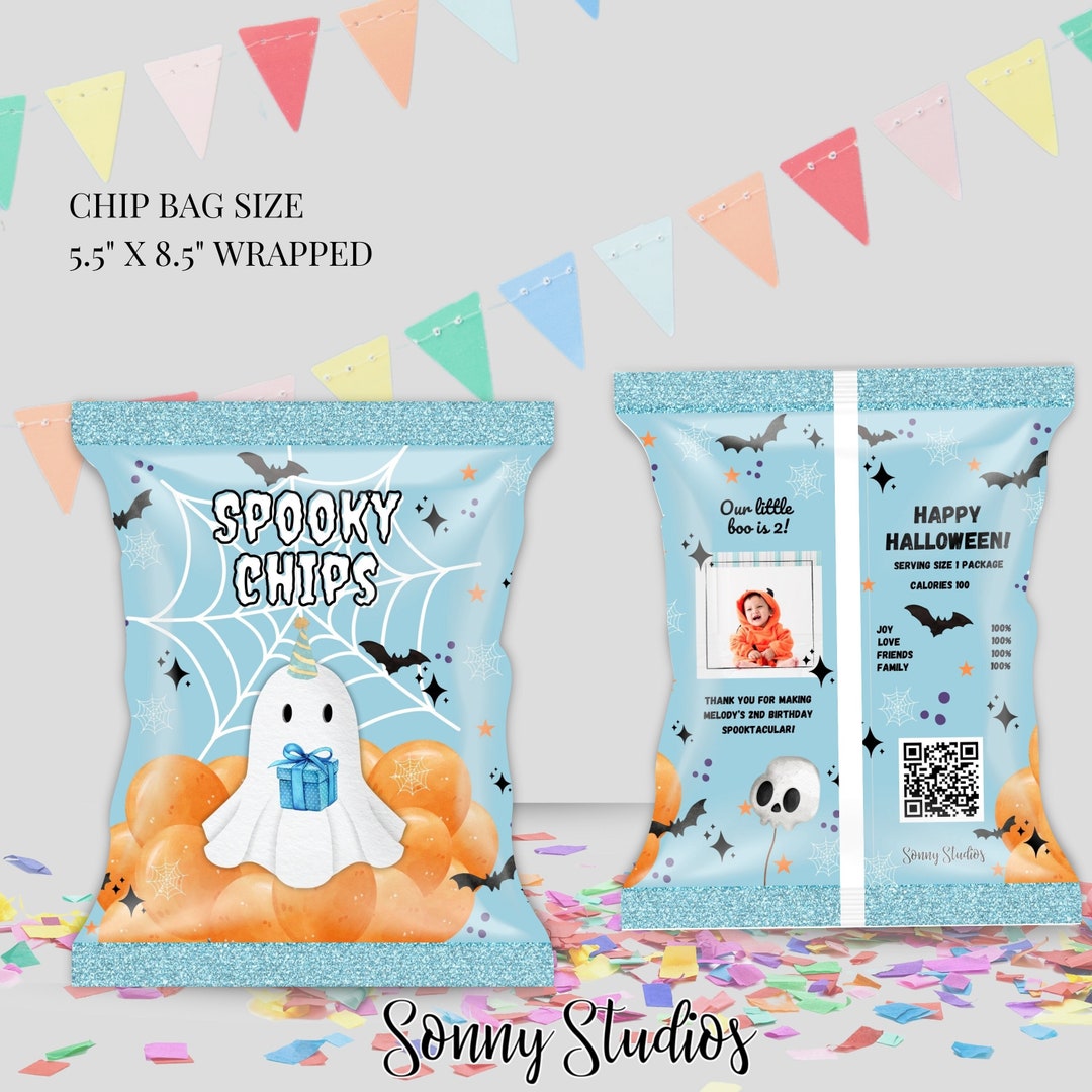 Spooky Halloween Chip Bag Design Digital Download Editable Chip Bag ...