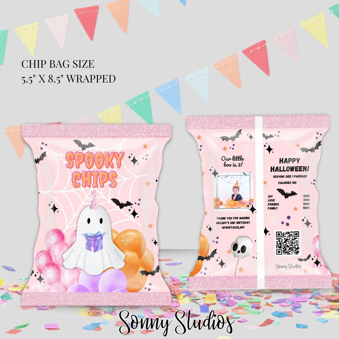 Spooky Halloween Chip Bag Design Digital Download Editable Chip Bag ...