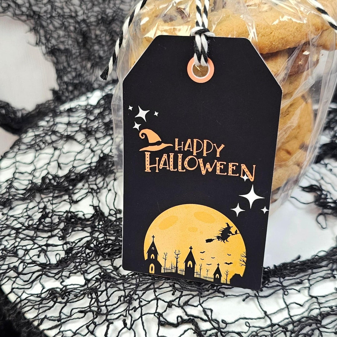 Halloween Gift Tags for Classmates, Printable Halloween Gift Tag, Happy ...