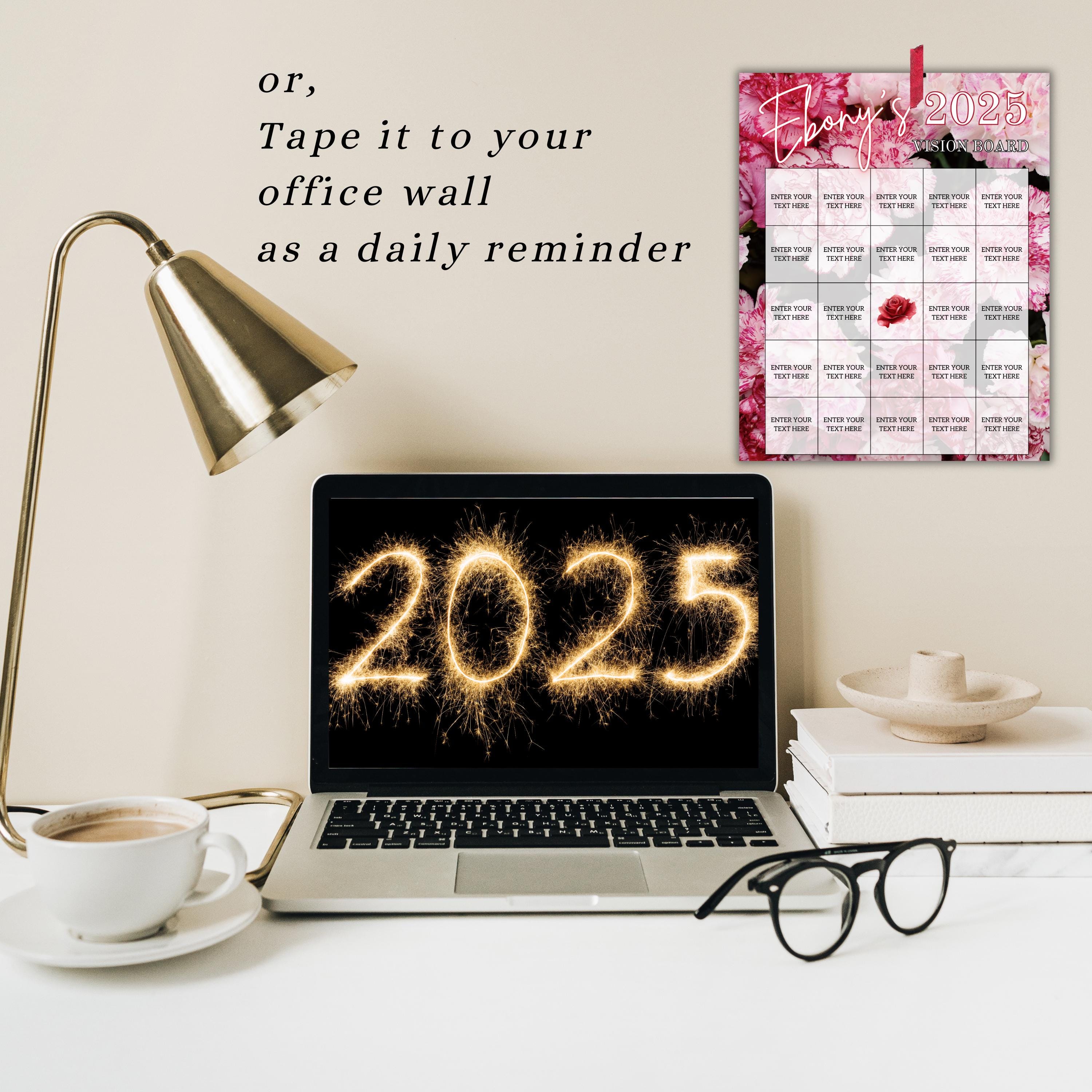 2025 Vision Board Bingo 16 X 20 Poster Template New Year Vision Board ...
