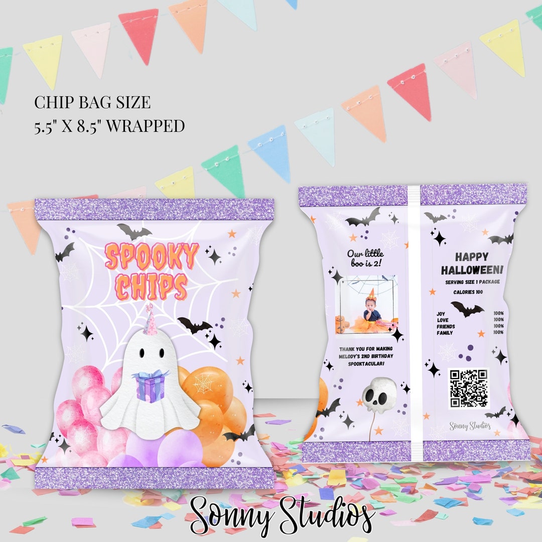 Spooky Halloween Chip Bag Design Digital Download Editable Chip Bag ...
