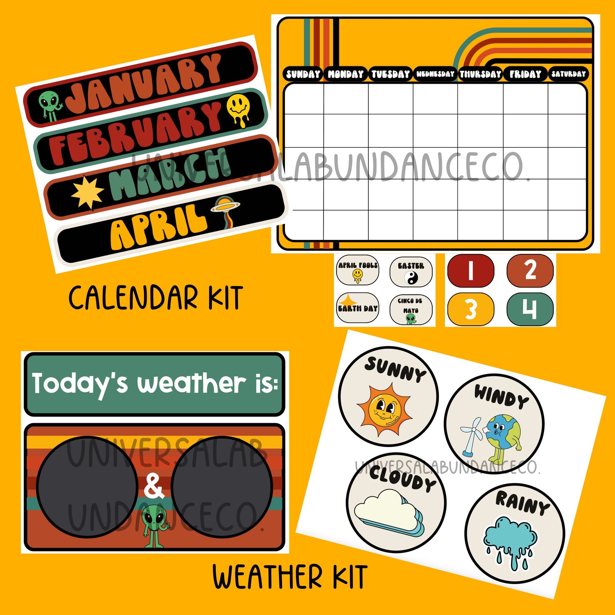 Retro Alien Classroom Decor Bundle - Etsy