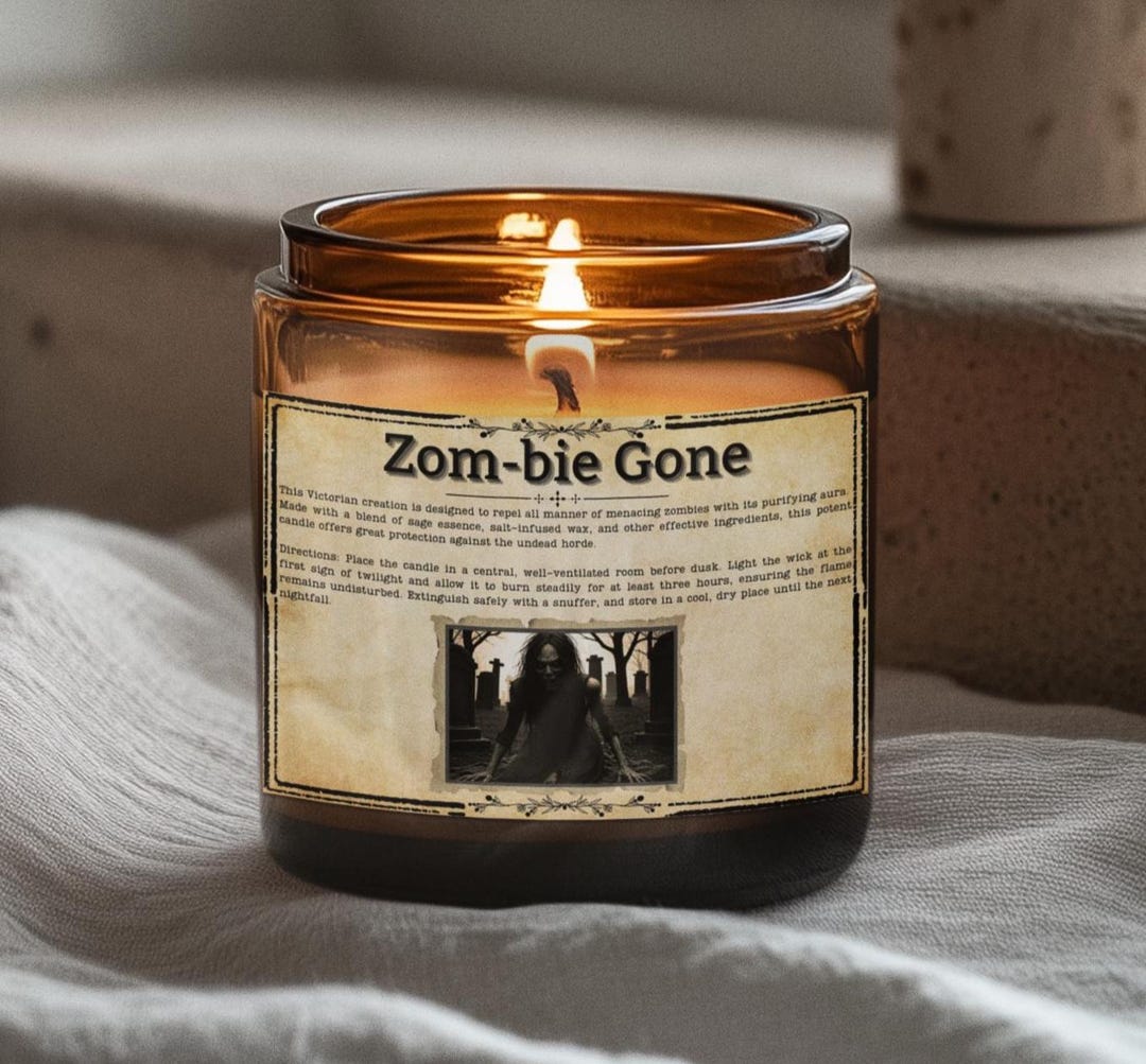 Zombie Gone Scented Candle, Fall Candles, Halloween Vibes, Zombie Art ...