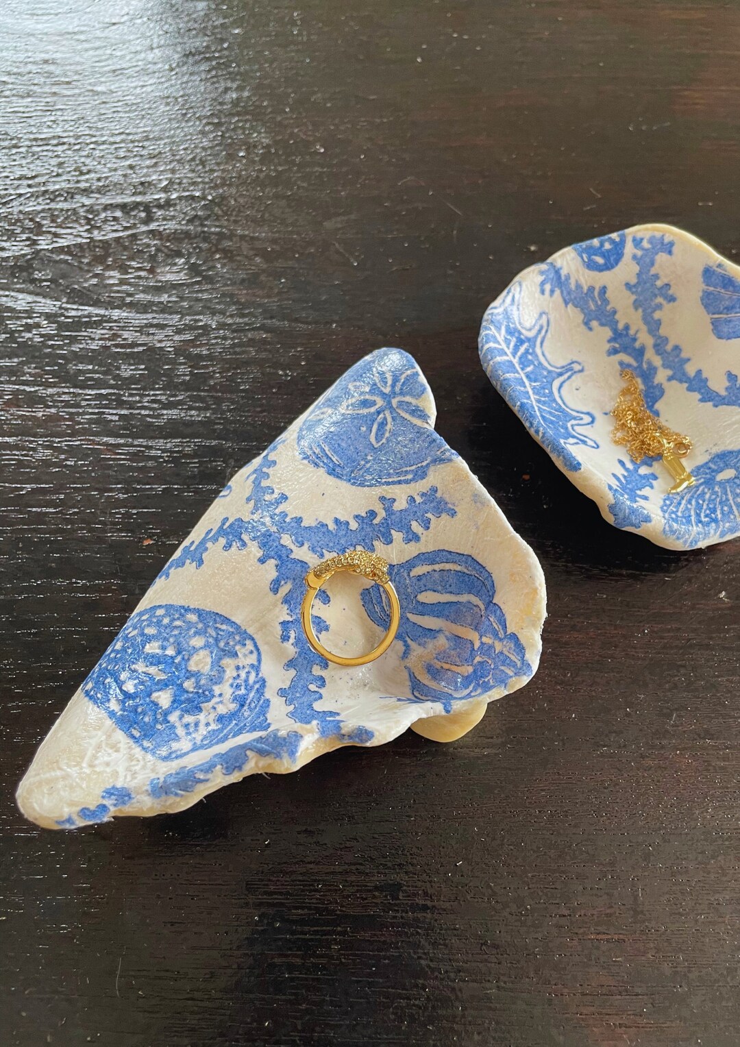 Blue Ocean Conch Shell Ring Dish (large) - Etsy
