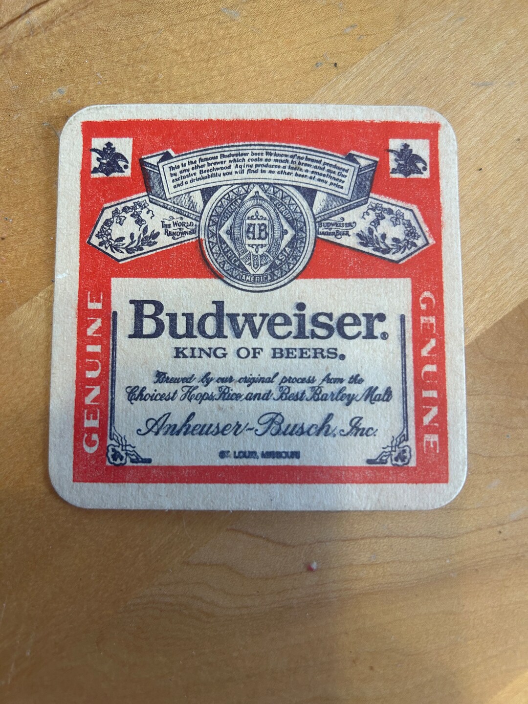 Vintage Budweiser Paper Coaster - Etsy
