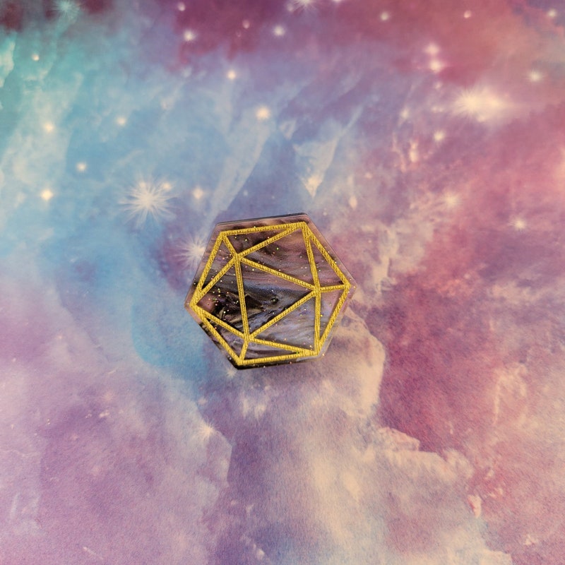D20 Enamel Pin - Etsy