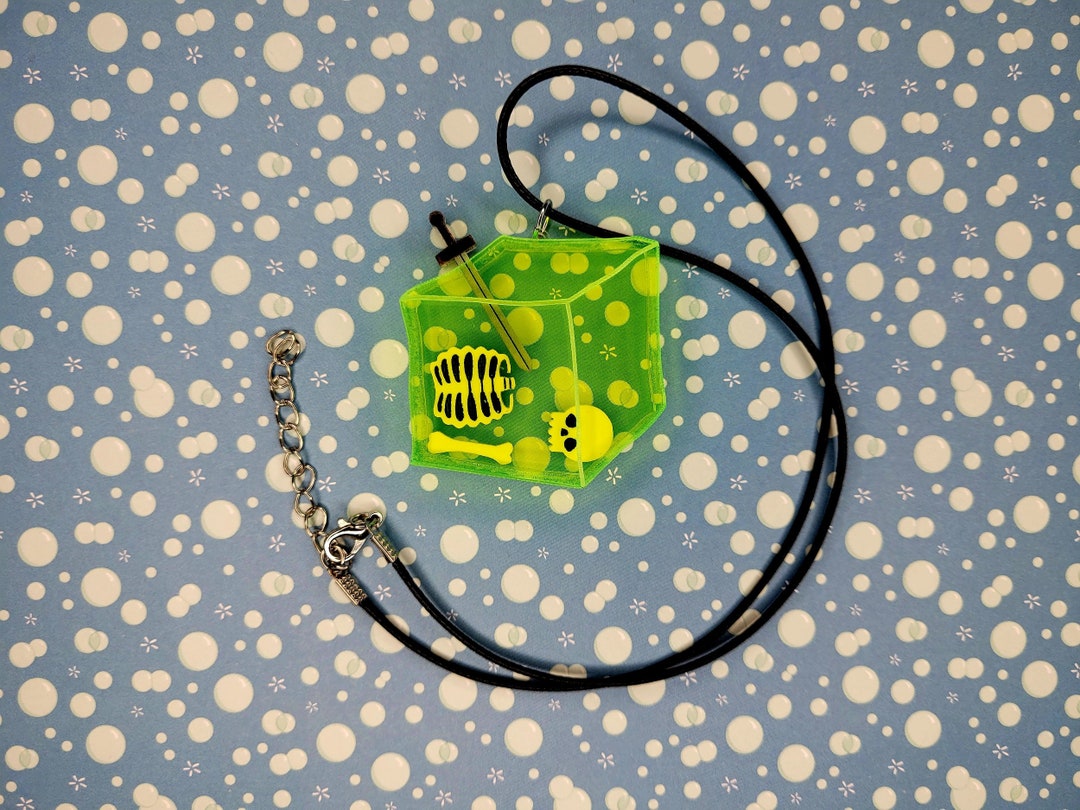 Gelatinous Cube Fidget Shaker Necklace - Etsy
