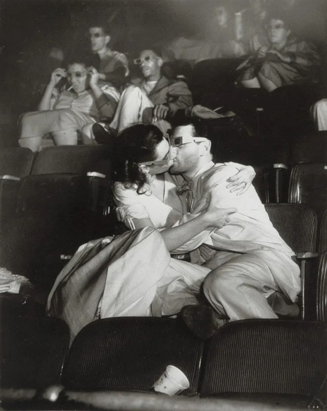 Weegee Two Lovers Kiss in Front of a 3D Film, 1945 - Etsy