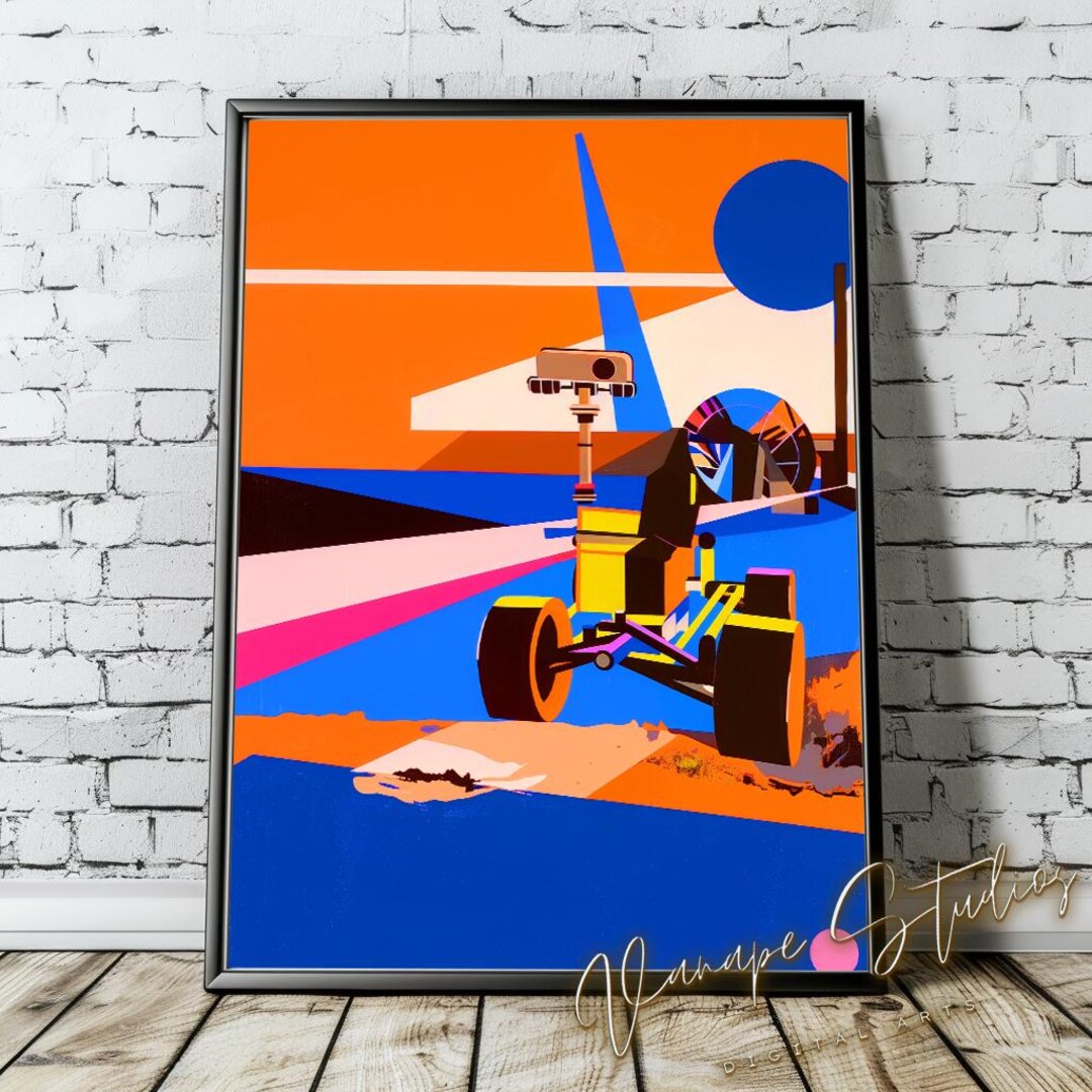 Retro Mars Rover Pop Art, Bold Outer Space Decor, Sci-fi Enthusiast ...