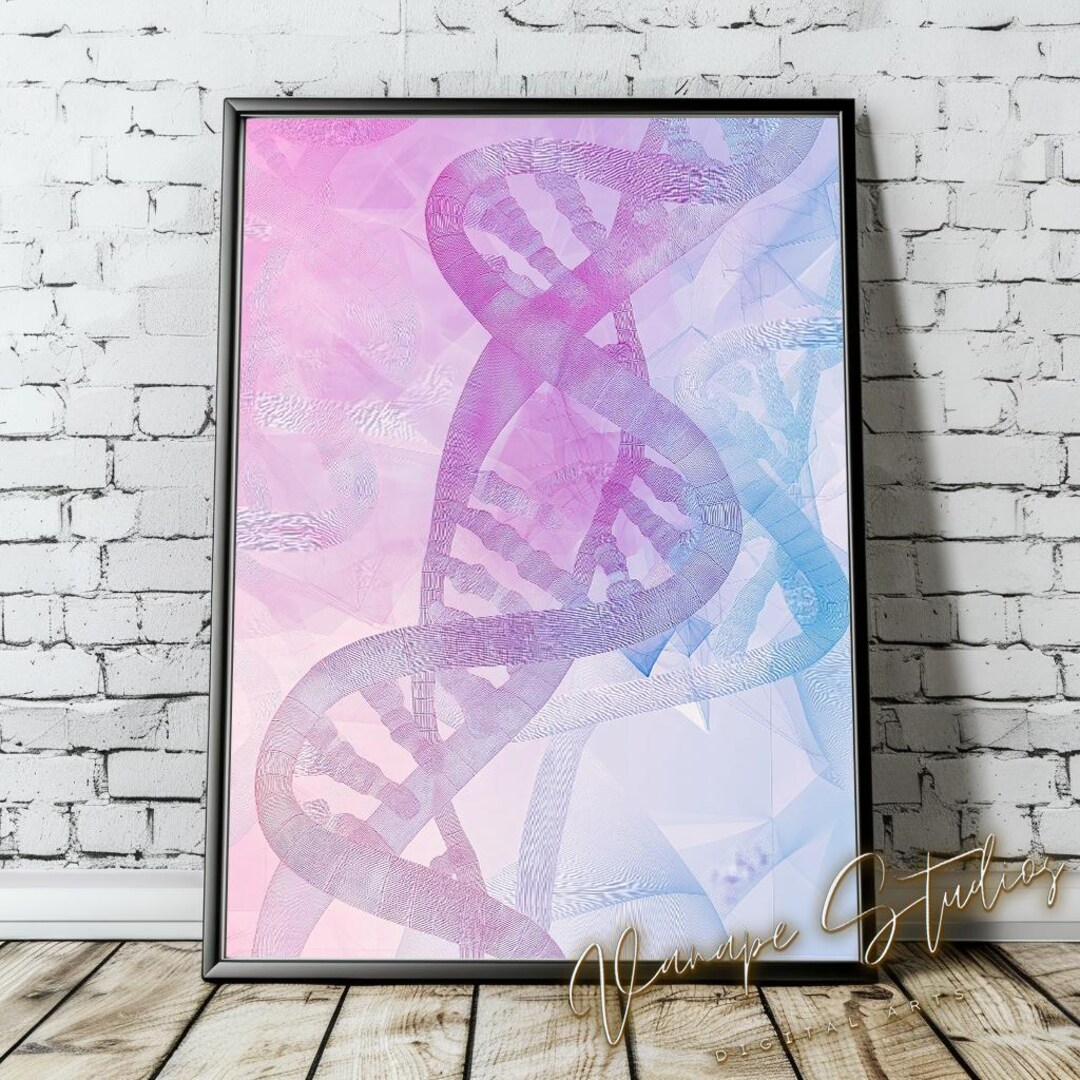 DNA Molecular Art Print | Science Inspired Wall Decor | Genetic Double ...