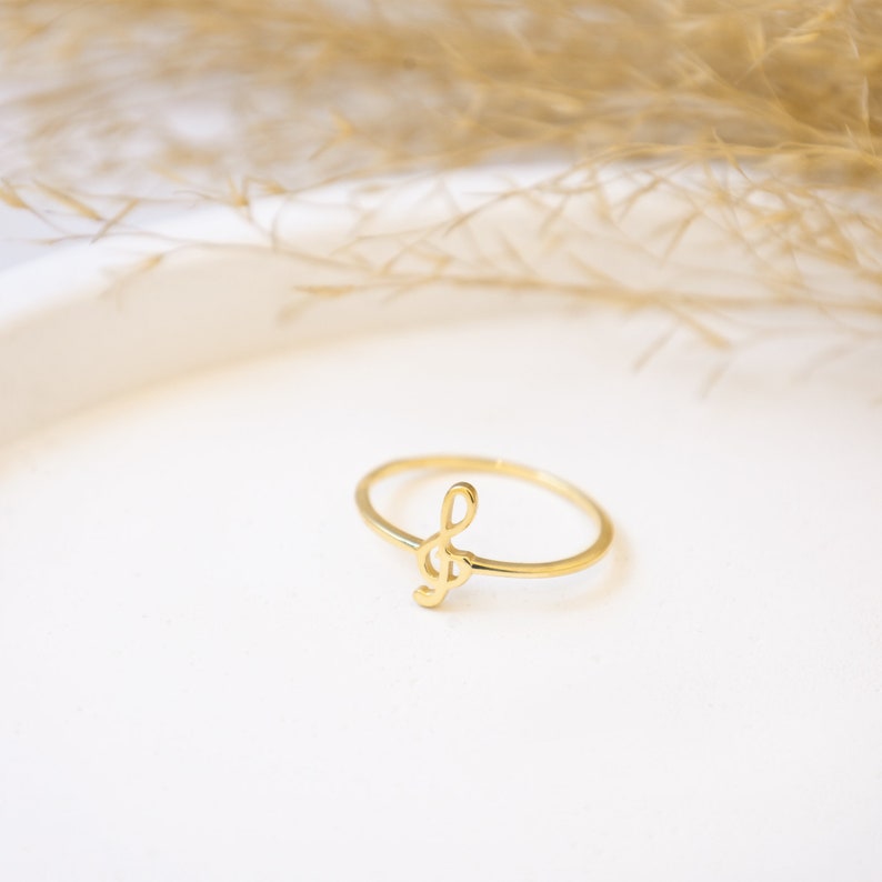 Tiny Treble Clef Ring Minimalist Musical Note Ring Animal Jewelry Gift ...