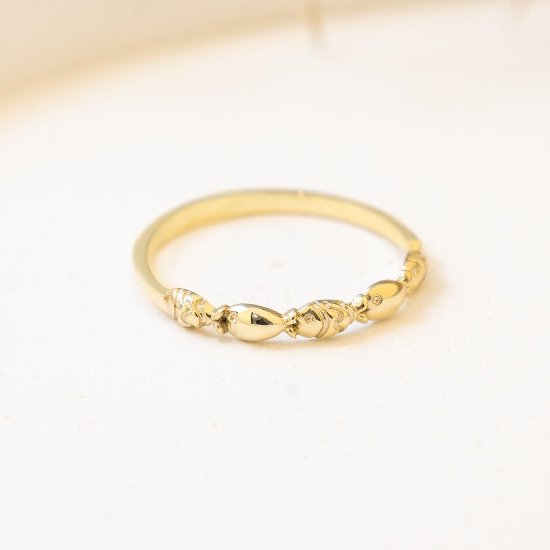 Swimming Fish Ring | Minimalist Fish Ring | Triple Fish Ring | Ocean ...