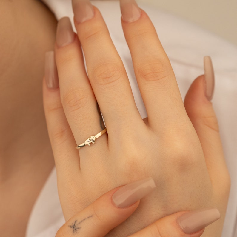 Sterling Silver Baby Elephant Ring: Minimalist Animal Jewelry - Etsy