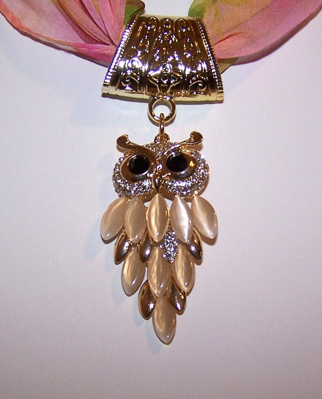Owl Scarf Slide, Scarf Jewelry, Scarf Pendant, Scarf Bail, Scarf ...