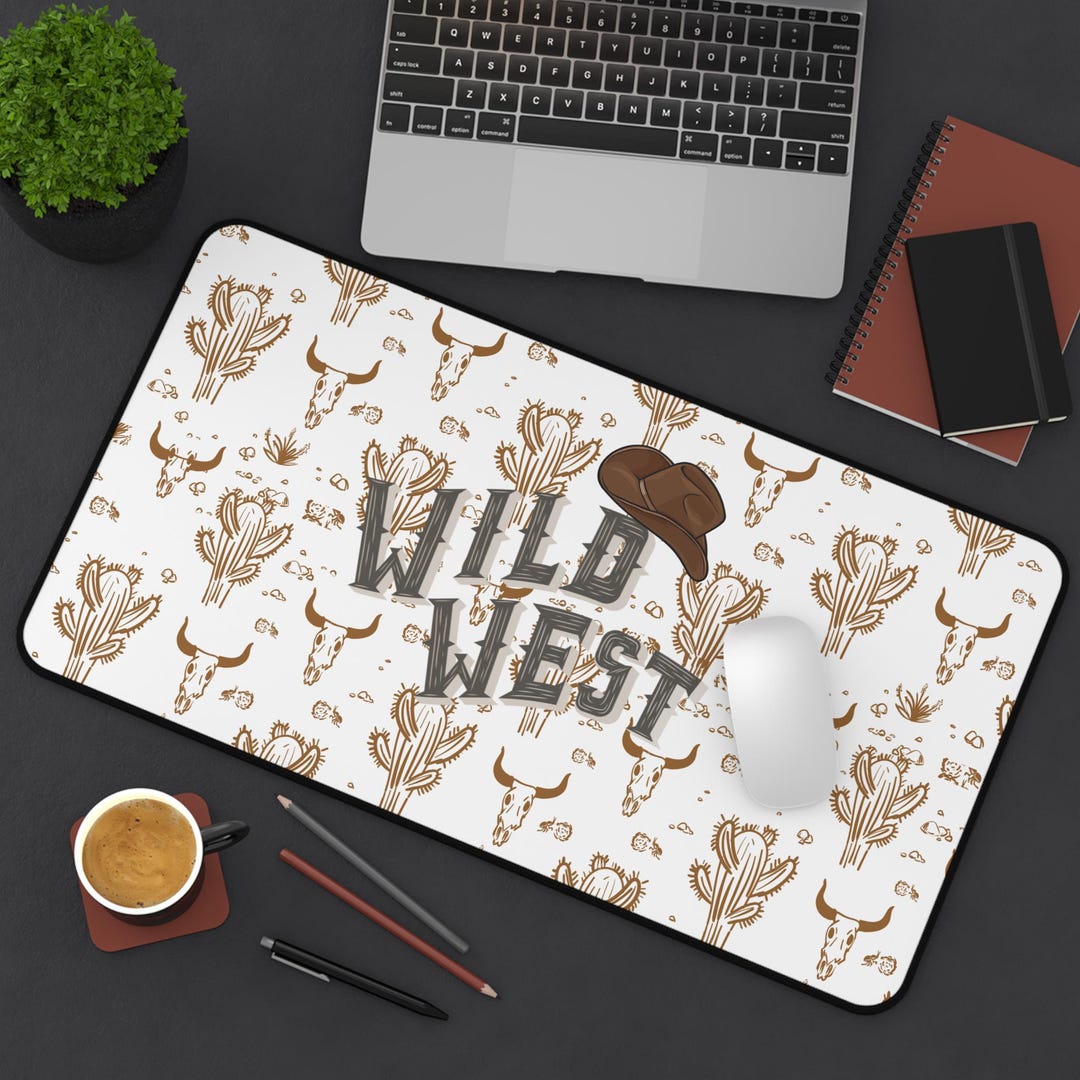 Wild West Desk Mat - Rustic Office Decor, Cowpoke Design, Home Office ...