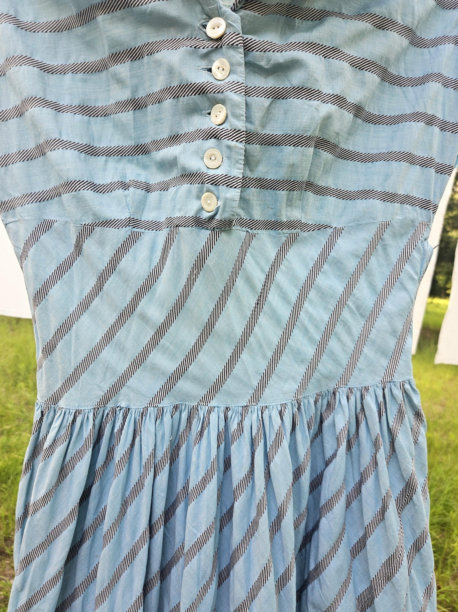 Vintage 1940s Kabro of Houston Blue Dress - Etsy