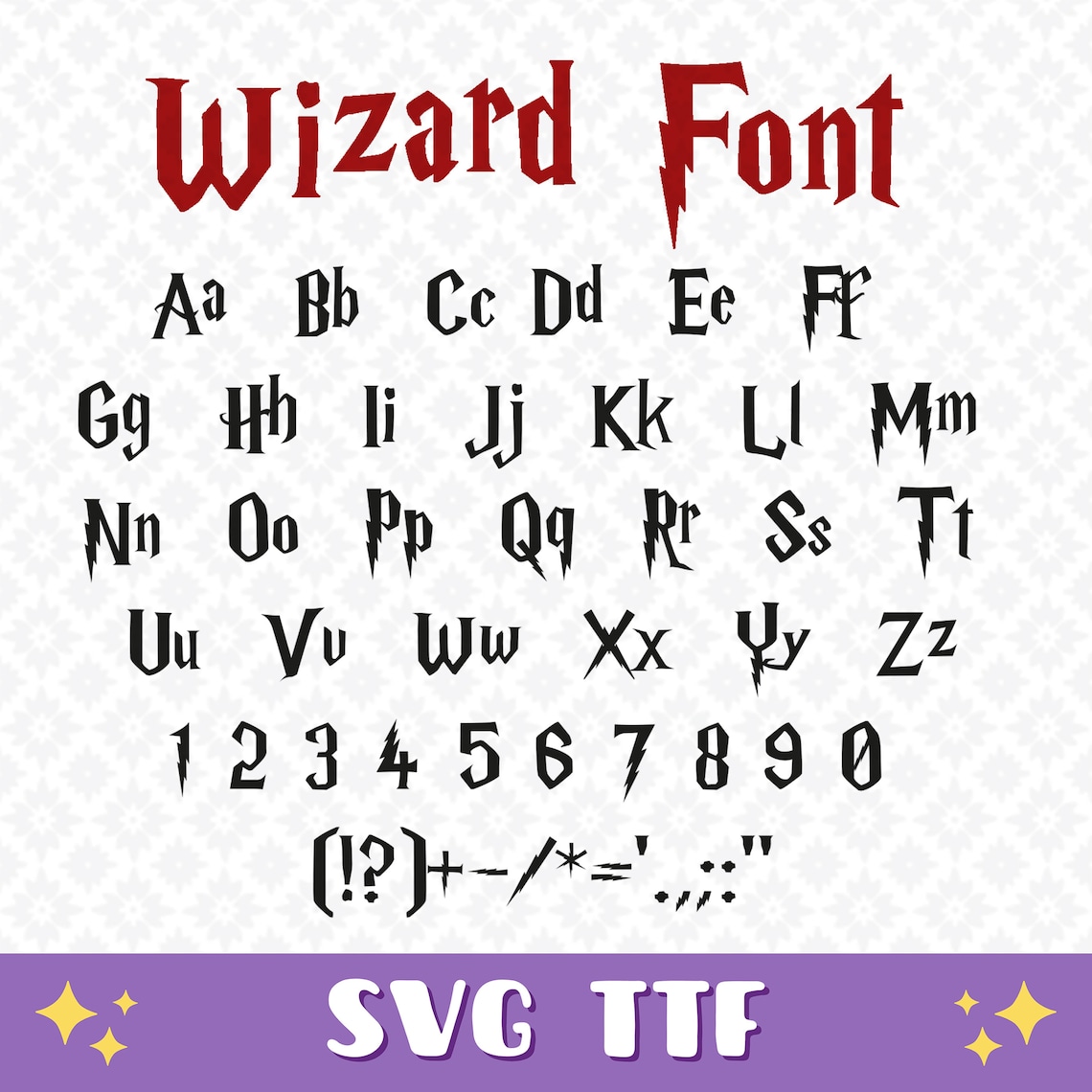 Potter Font SVG TTF, Wizard Font SVG, Magic Font, Potter Alphabet Svg ...
