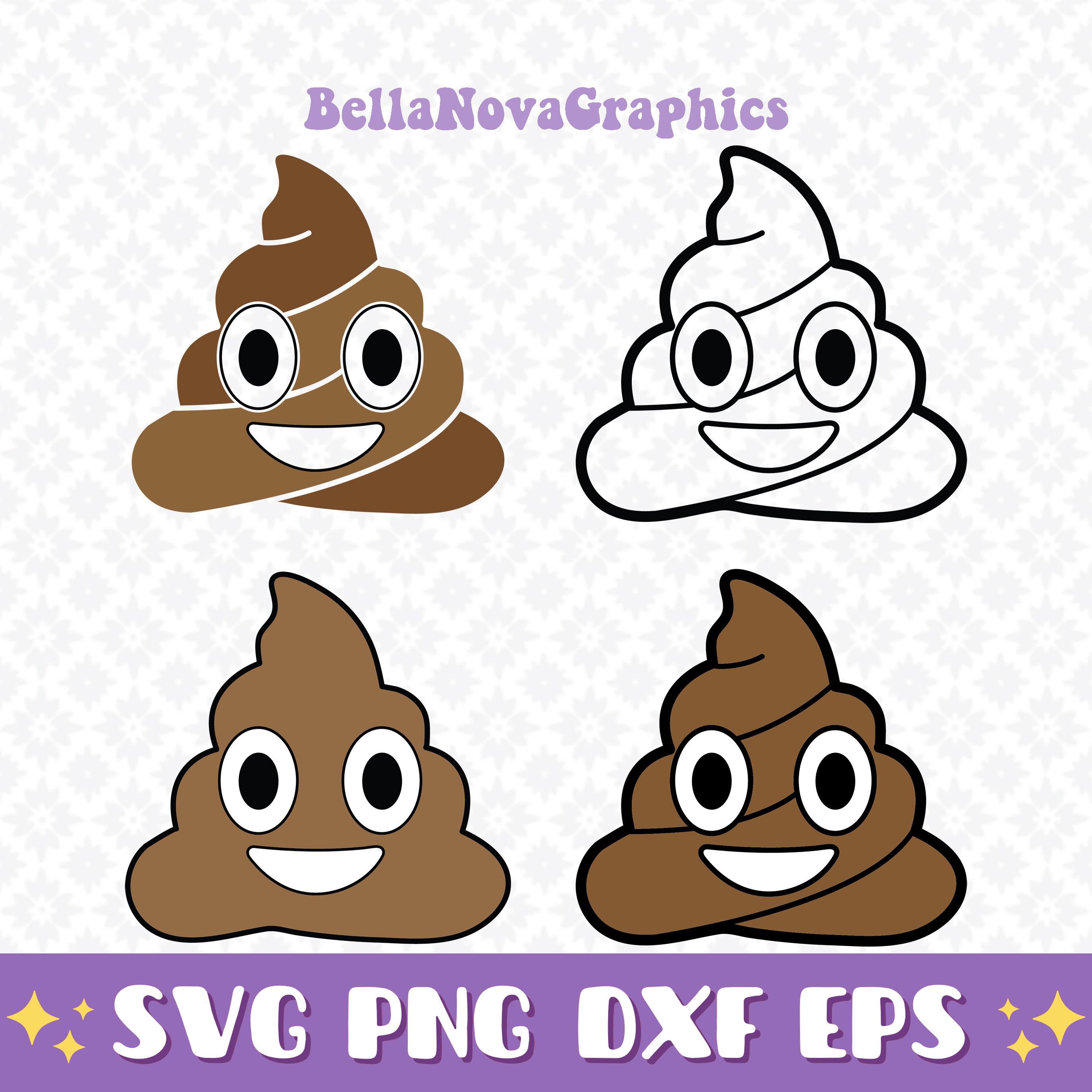 Poop Emoji Svg, Png, Dxf, Eps, Poop Face Svg, Poop Clipart, Funny Svg ...