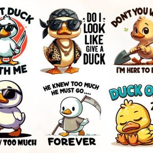 Funny Duck Quotes Clipart Bundle - Sublimation Designs, Duck Clipart ...