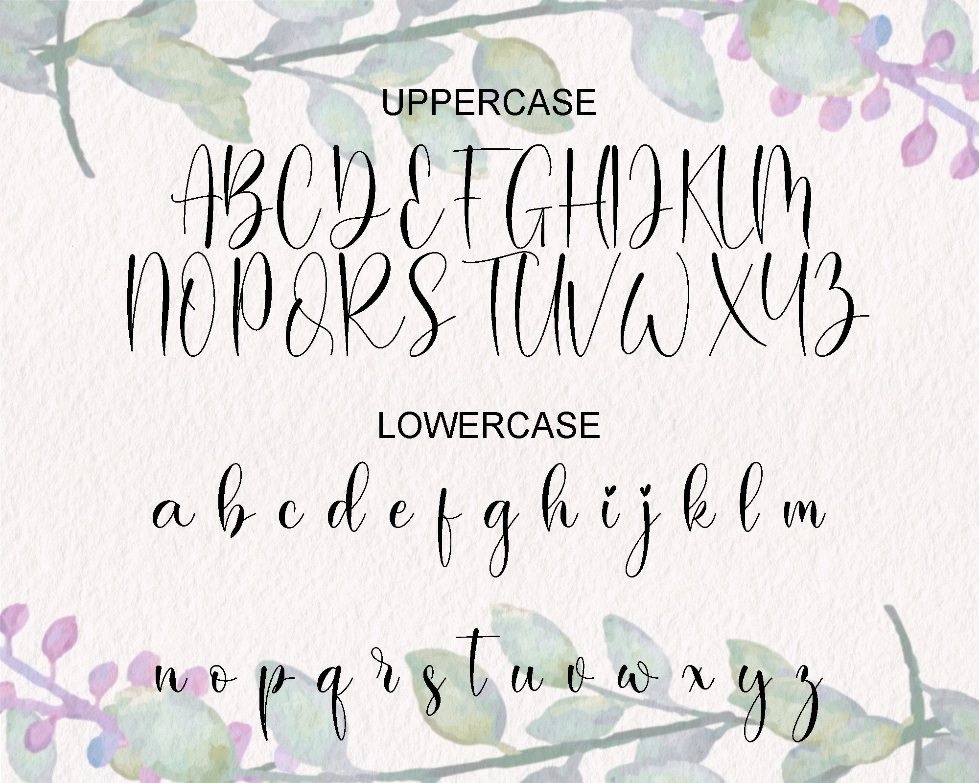 Annie Script Font, Calligraphy Font, Heart Font, Font With Tails ...