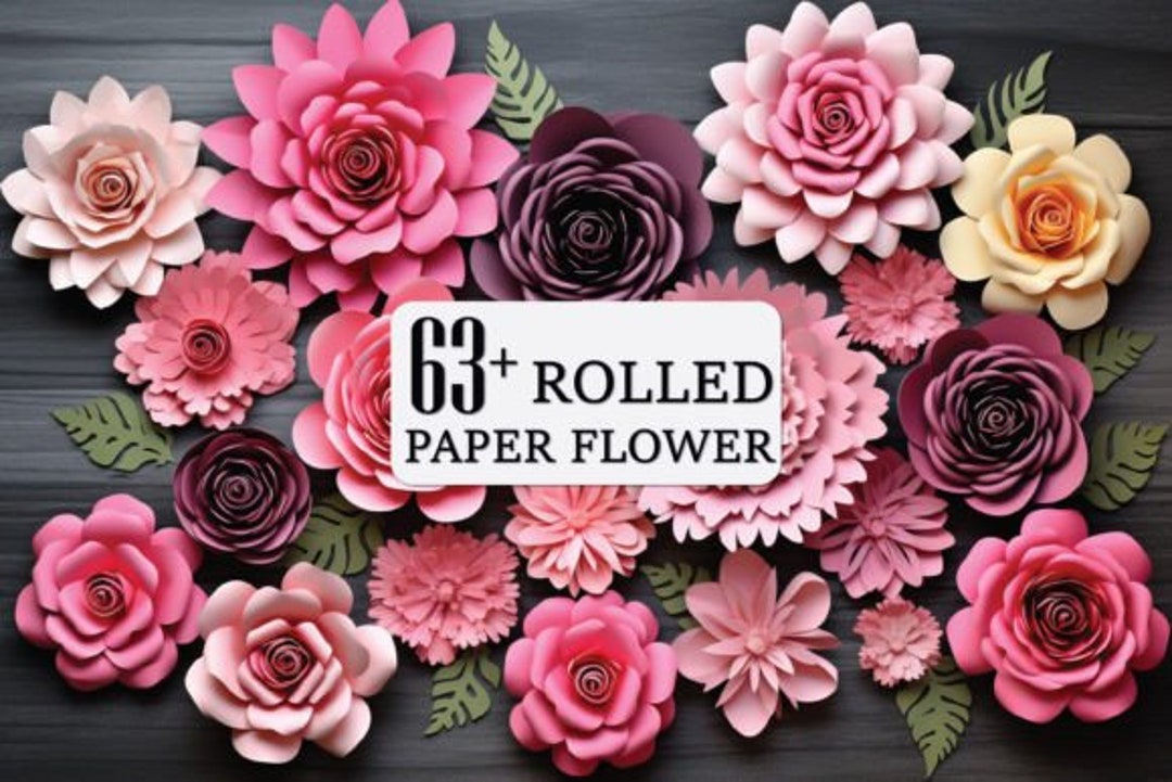 Rolled Paper Flower SVG Bundle - Paper Flower Template, - Etsy